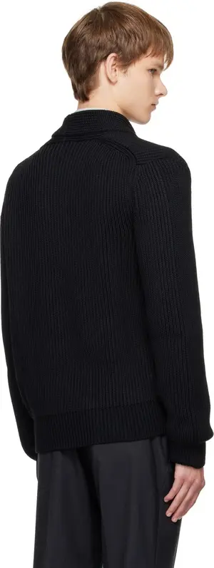 TOM FORD Shawl Collar Ribbed Knit Cardigan