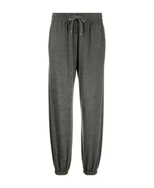 Brunello Cucinelli Mélange Effect Drawstring Track Pants - Black