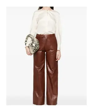 Max Mara Long Sleeve Top With Round Neck And Button Details