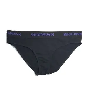 Emporio Armani Briefs With Logo Waistband - Black