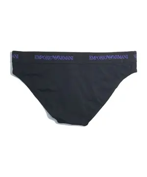 Emporio Armani Briefs With Logo Waistband - Black