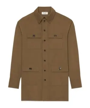 Saint Laurent Belted Buttoned Coat
