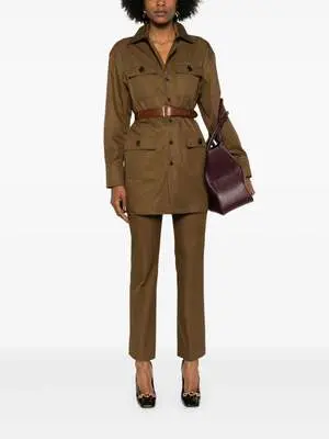 Saint Laurent Belted Buttoned Coat