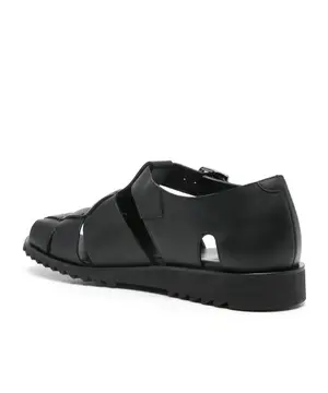 Paraboot Sandals With Side Buckle And Cutout Detail - Black