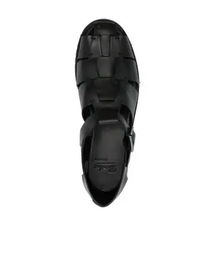 Paraboot Sandals With Side Buckle And Cutout Detail - Black