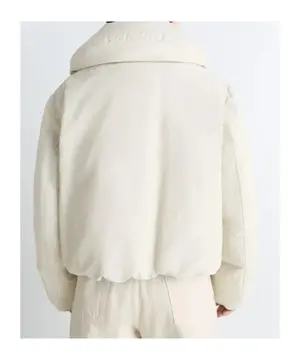 LEMAIRE Elasticated Cuff Quilted Puffer Jacket - Bone