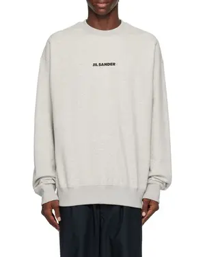 JIL SANDER Logo Crewneck Sweatshirt - Gray