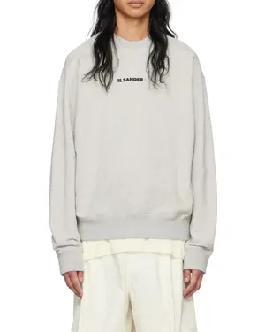 JIL SANDER Logo Crewneck Sweatshirt - Gray