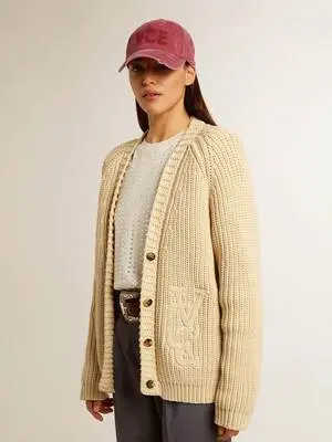 GOLDEN GOOSE Melody Chunky-knit Cardigan - Nude