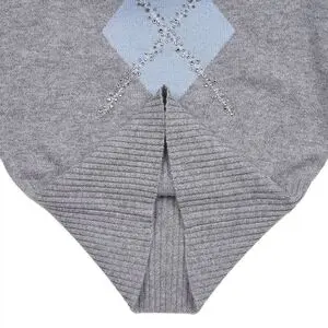 Max Mara High Neck Long Sleeve Jumper With Diamond Inlay - Light Grey