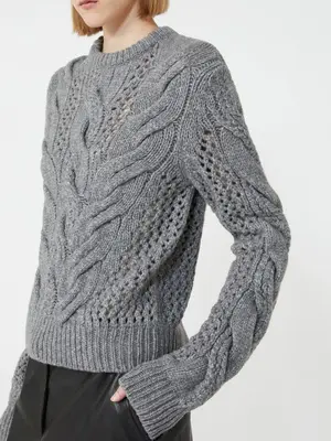 Sportmax Crewneck Long-sleeved Jumper - Gray