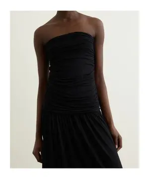 Gimaguas Strapless Gathered Bodice Maxi Skirt Dress