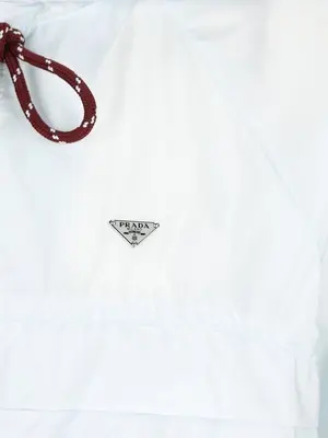 Prada Zip-up Hooded Jacket With Drawstring Hem