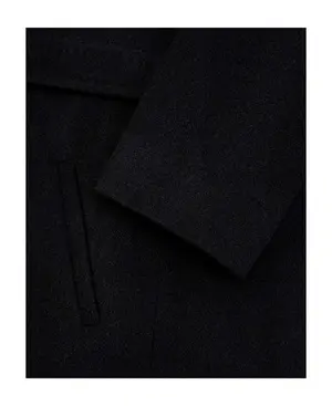 Max Mara Hooded Long-sleeved Coat With Waist Straps - Black