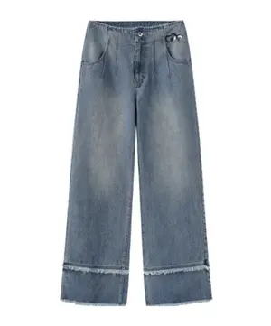Marissa Chiara Wide-leg Jeans With Embroidered Details