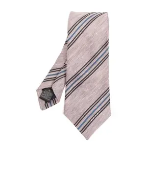 Paul Smith Stripe-print Linen-silk Blend Tie - Multicolor