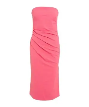 KAOS Strapless Pleated Draped Midi Dress