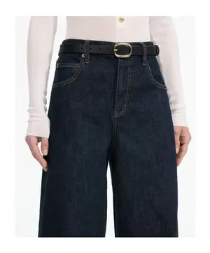 SELF-PORTRAIT Logo Patch Barrel-leg Jeans
