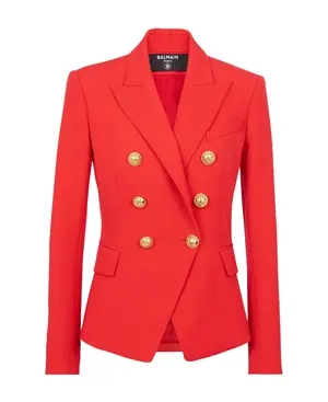 Balmain Double-breasted Tailored Blazer - Red