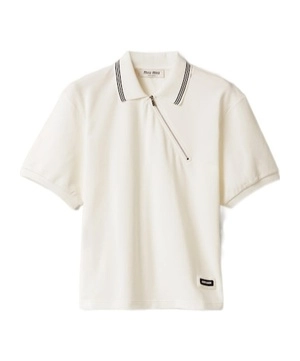 Miu Miu Zip-detailed Short-sleeved Polo Shirt