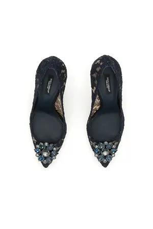 Dolce & Gabbana Embellished Lace Pumps - Black