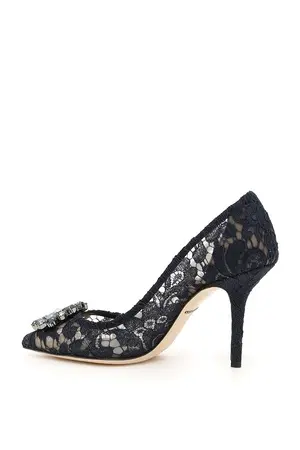 Dolce & Gabbana Embellished Lace Pumps - Black
