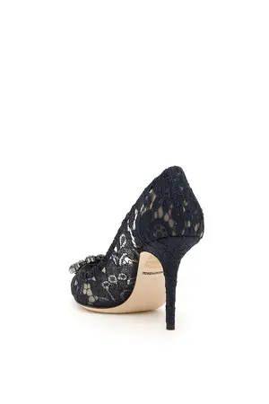 Dolce & Gabbana Embellished Lace Pumps - Black