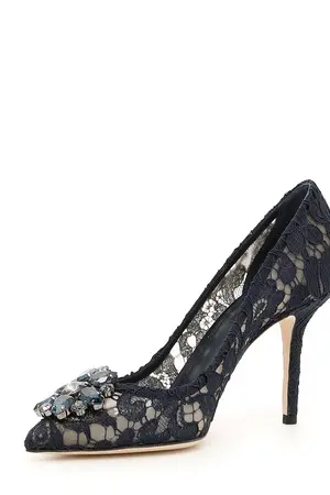 Dolce & Gabbana Embellished Lace Pumps - Black