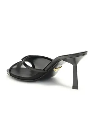 Prada Logo Detailed Stiletto Sandals - Black