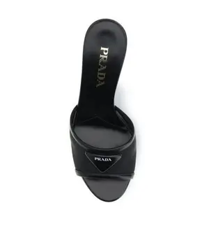 Prada Logo Detailed Stiletto Sandals - Black