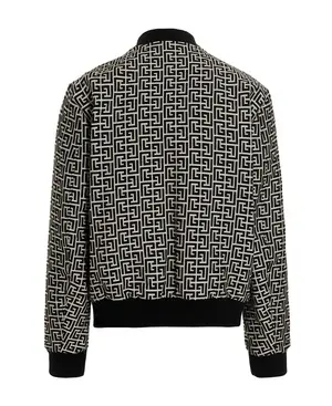 Balmain Logo Monogram Reversible Bomber Jacket