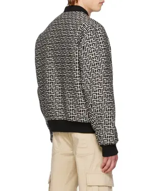 Balmain Logo Monogram Reversible Bomber Jacket