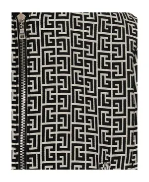 Balmain Logo Monogram Reversible Bomber Jacket