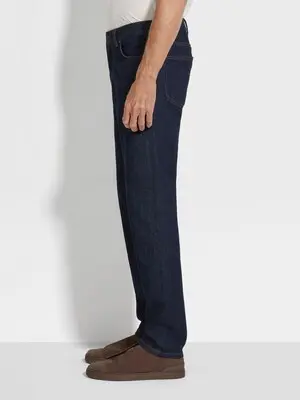 Zegna Rinse-washed Stretch Cotton Jeans - Dark Blue