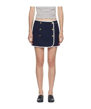 Marissa Chiara Button Detail A-line Skirt