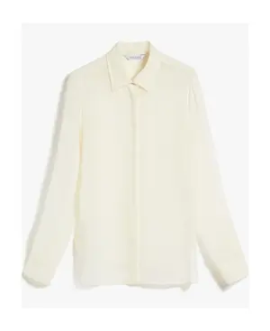 Max Mara Long-sleeved Shirt With Classic Collar - White
