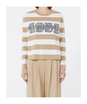 Max Mara Viterbo Striped Crewneck Jumper - Sand
