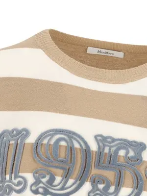 Max Mara Viterbo Striped Crewneck Jumper - Sand