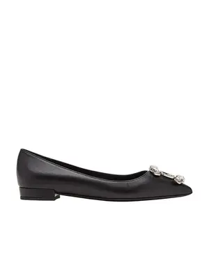 FERRAGAMO Embellished Logo Ballet Flats