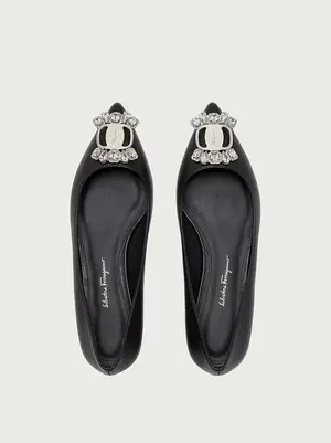 FERRAGAMO Embellished Logo Ballet Flats