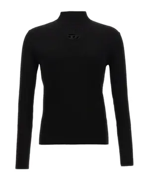 DIESEL® K-zackary Mock-neck Jumper With Oval D Detail - Black