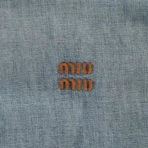 Miu Miu Logo Detailed Denim Zip-up Jacket