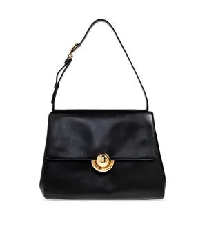 Furla Domus Small Logo Shoulder Bag - Black