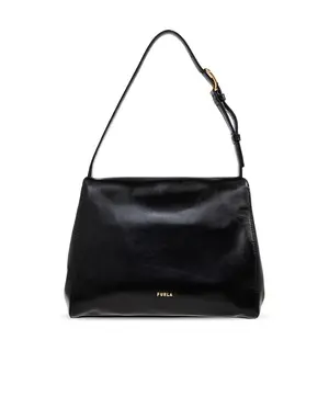Furla Domus Small Logo Shoulder Bag - Black