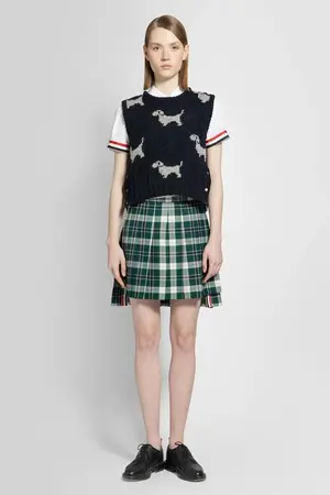 Thom Browne Pleated Plaid Mini Skirt