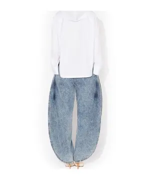 Alaïa Petal Denim Jeans - Blue