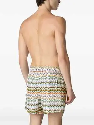 Missoni Irregular Zigzag Print Mid-length Swim Shorts - Multicolor