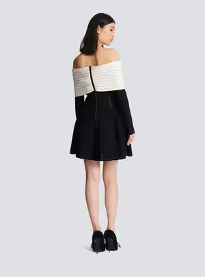 Balmain Off-the-shoulder Skater Dress With Bow Detail