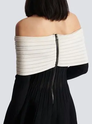 Balmain Off-the-shoulder Skater Dress With Bow Detail