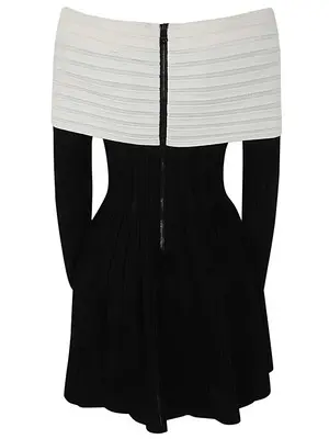 Balmain Off-the-shoulder Skater Dress With Bow Detail